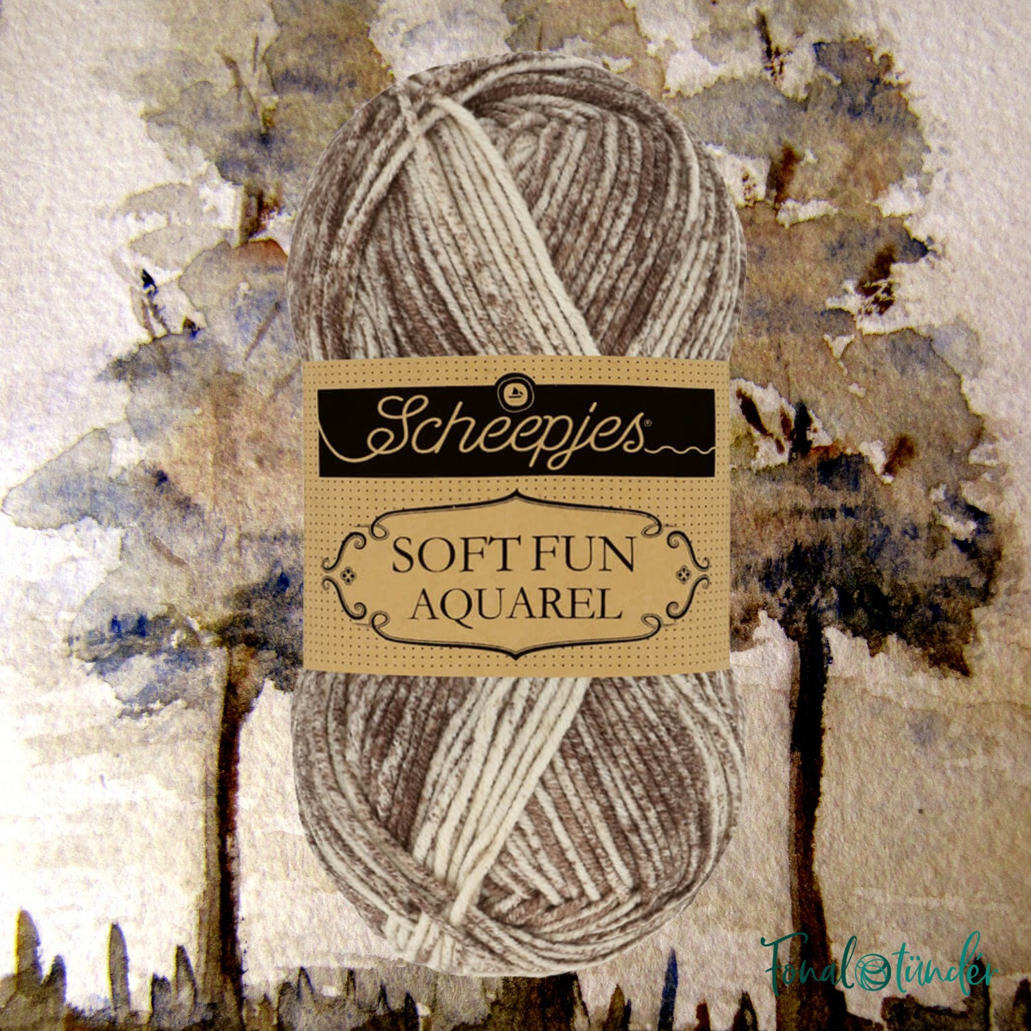 Scheepjes Softfun Aquarel 811 Forestscape - fehér alapon barna fonal