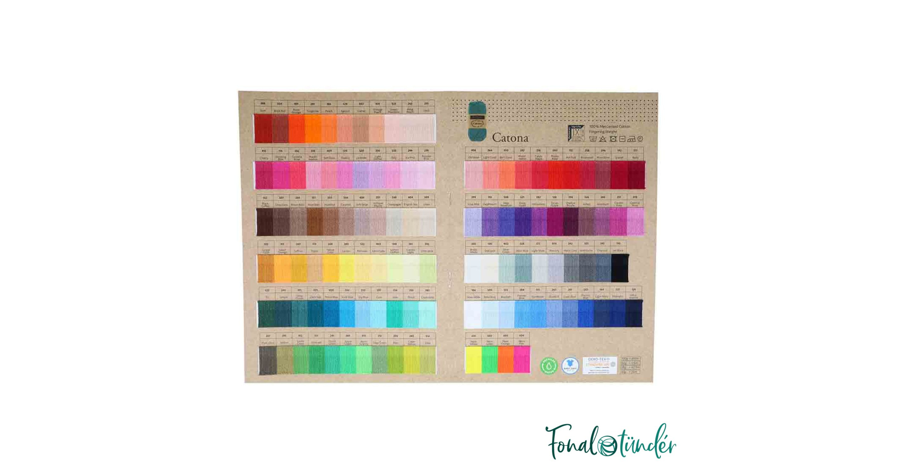Scheepjes Catona Color Sample card - premium mercerized cotton yarn