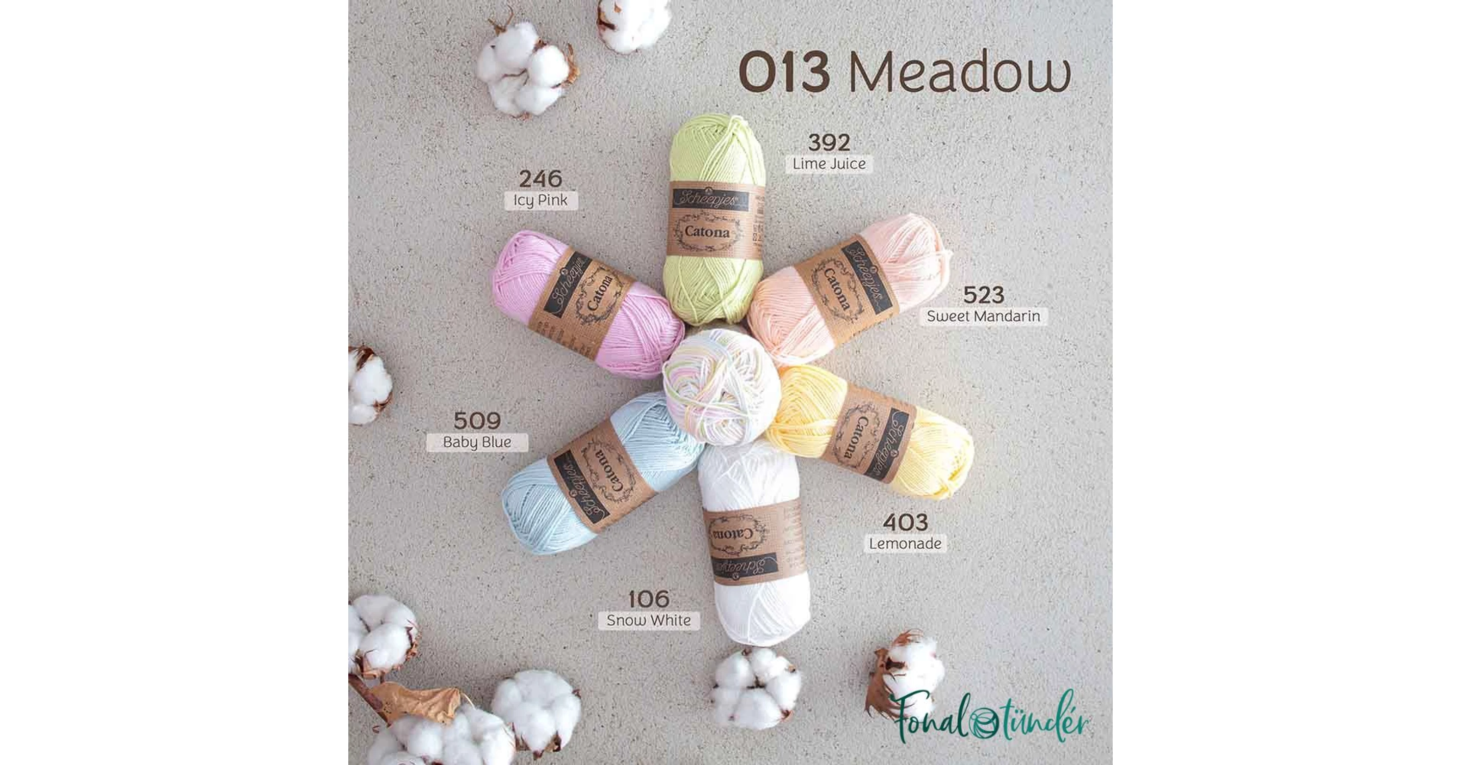 Catona Chroma Meadow - 100% pamut fonalcsomag bébijátékok horgolásához