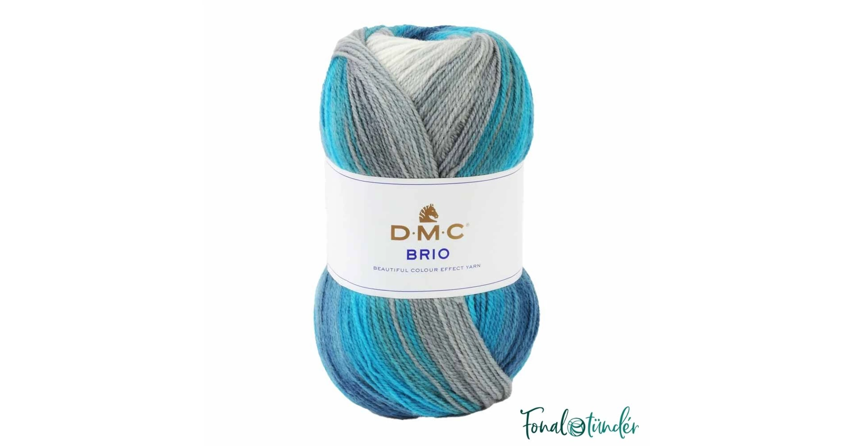 DMC Brio 424 - Türkiztől Szürkéig - csíkosan színváltós prémium fonal