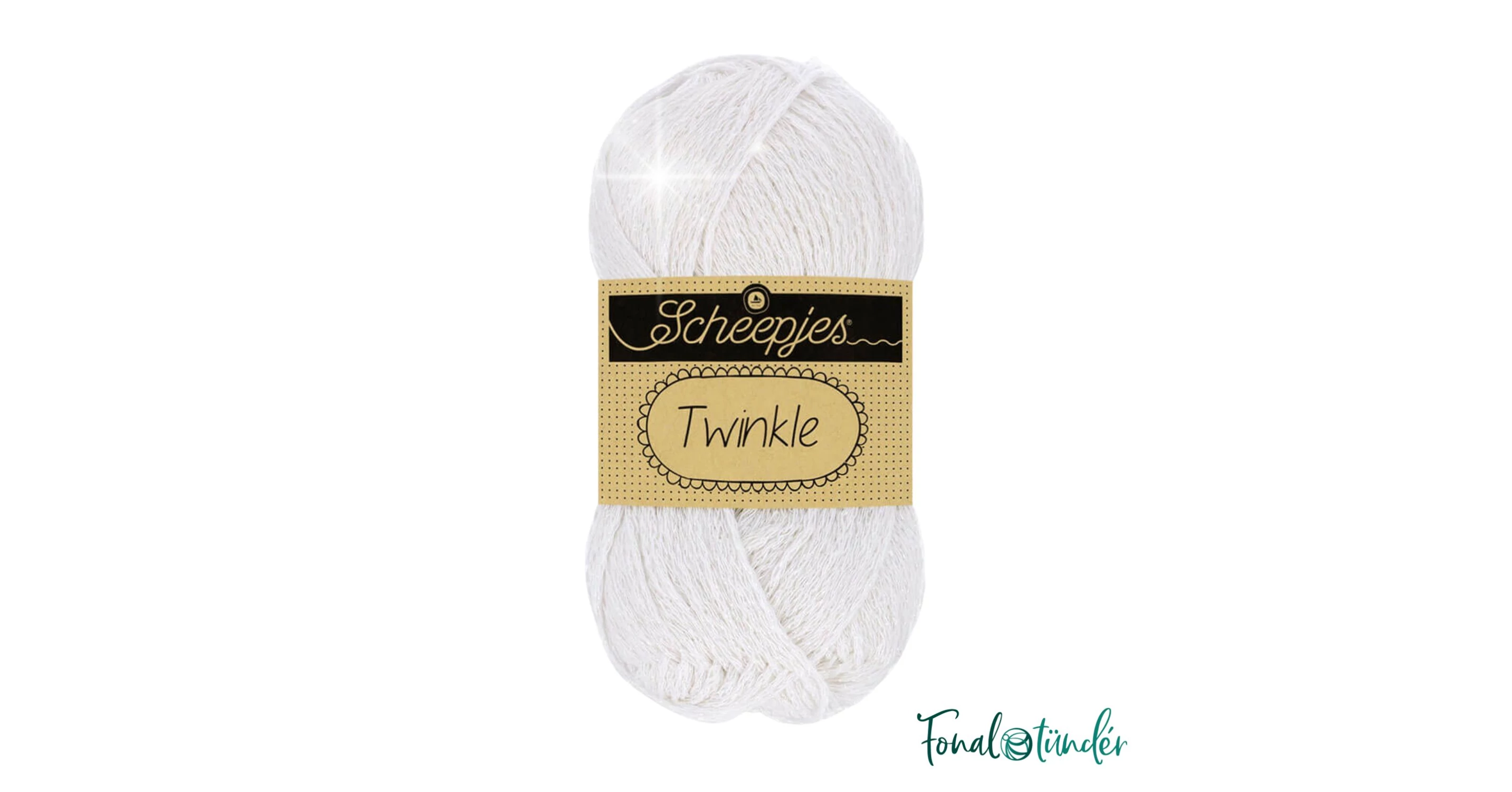 Scheepjes Twinkle 901- csillogó fehér puha pamut fonal keverék