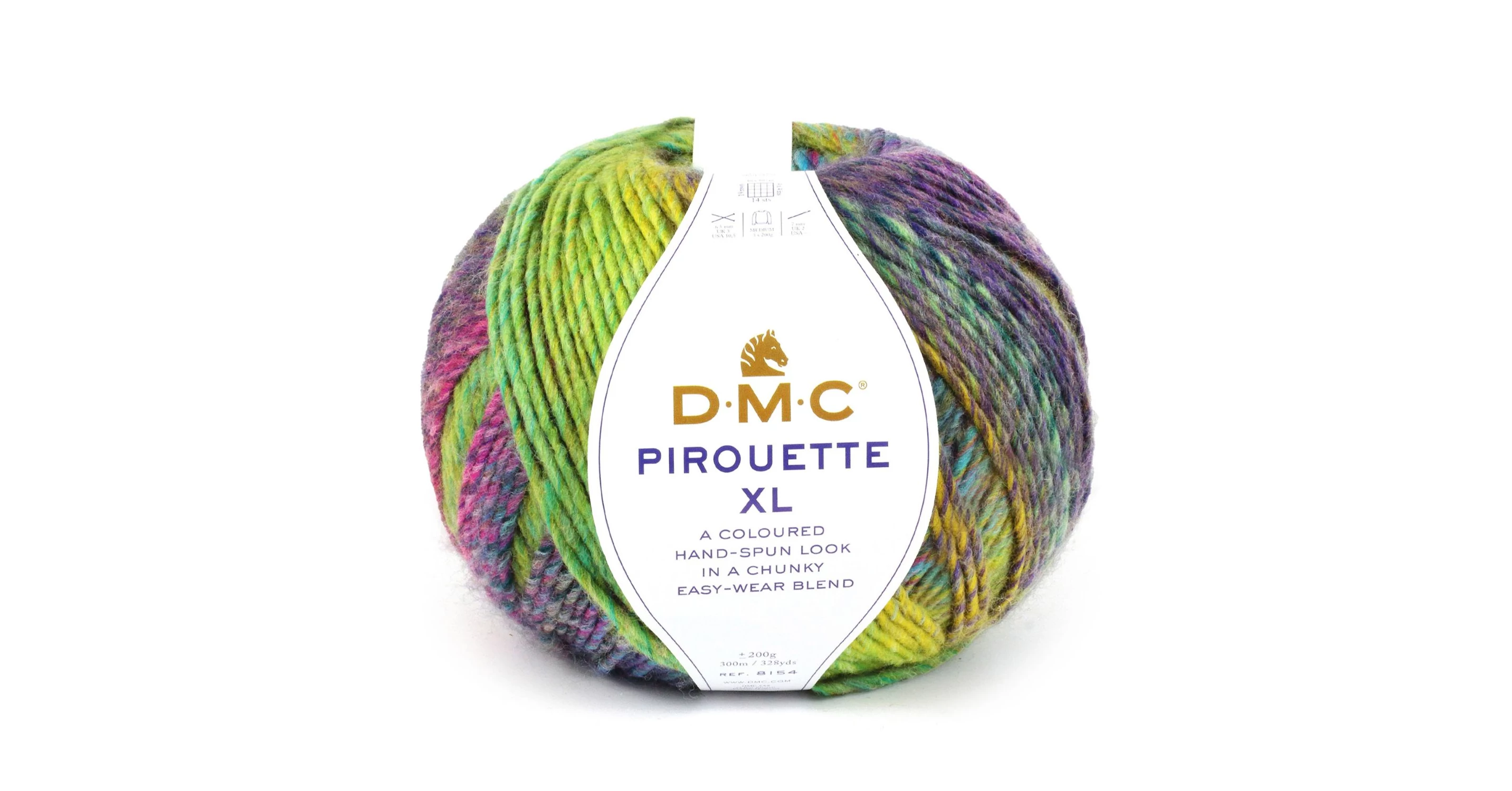 DMC Pirouette XL 1100 zöld-lila-narancs színváltós prémium fonal