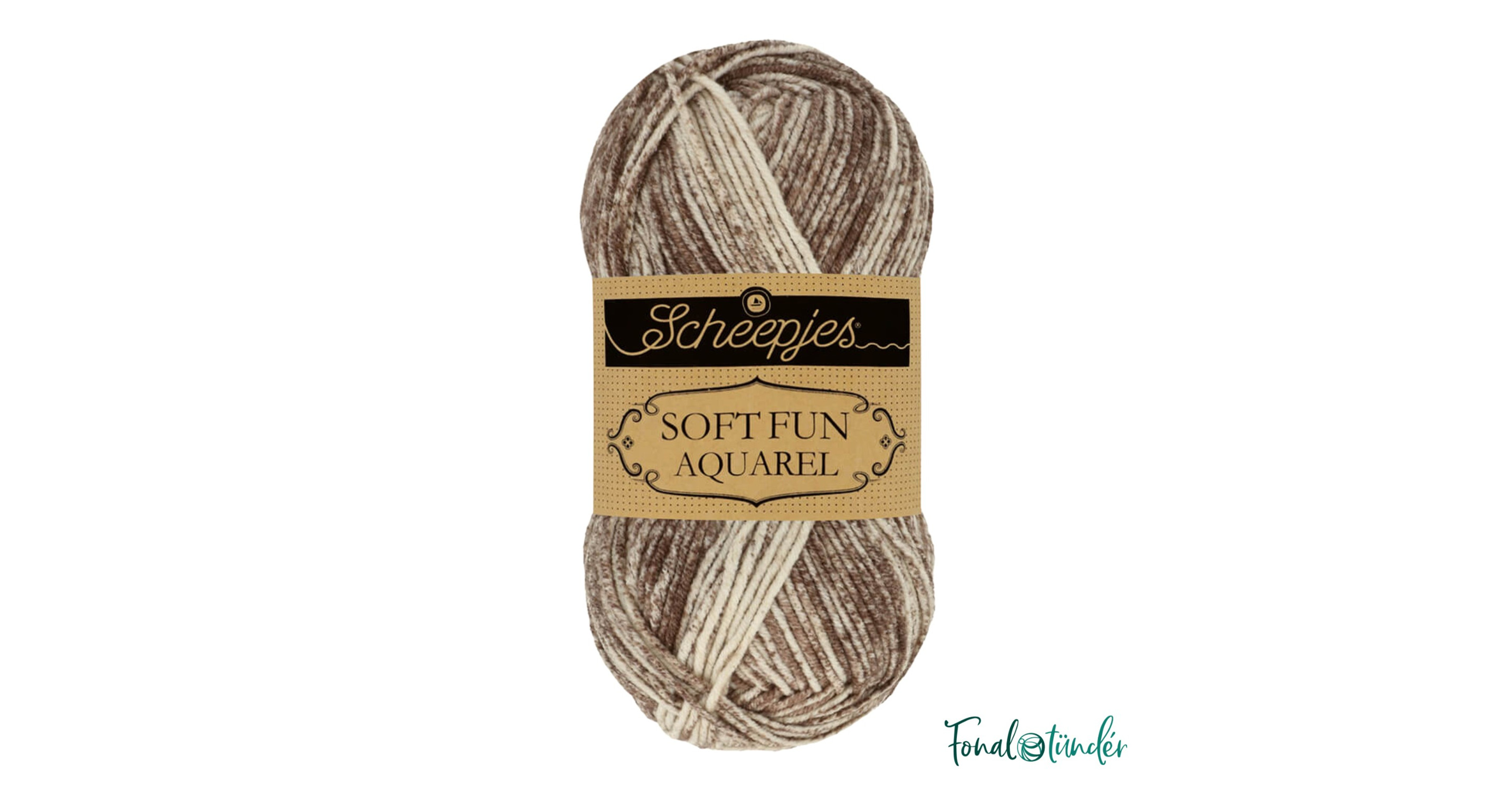 Scheepjes Softfun Aquarel 811 Forestscape - white-brown cotton yarn blend