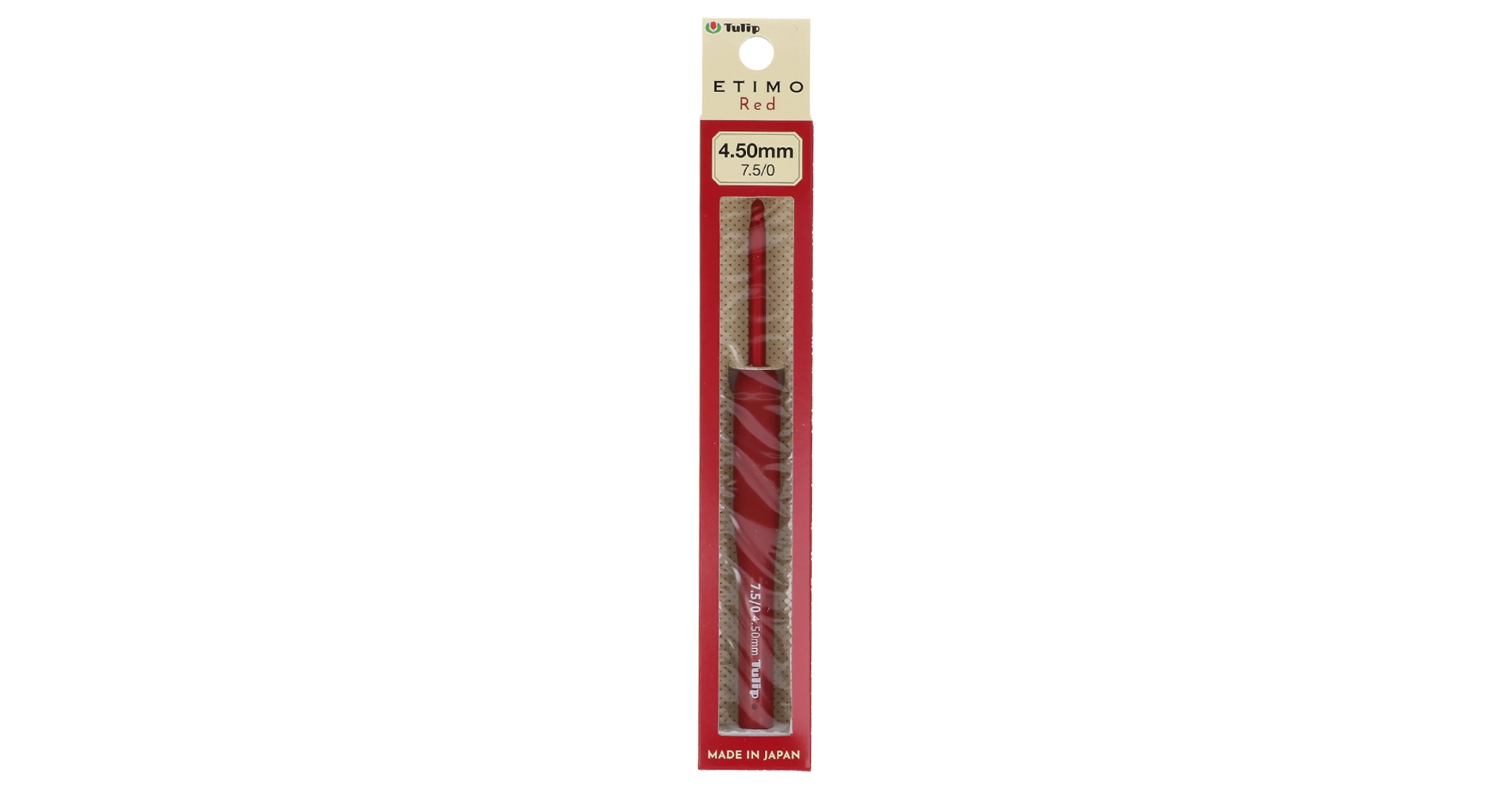 Tulip Etimo Red - 4mm - ergonomikus matt piros japán horgolótű