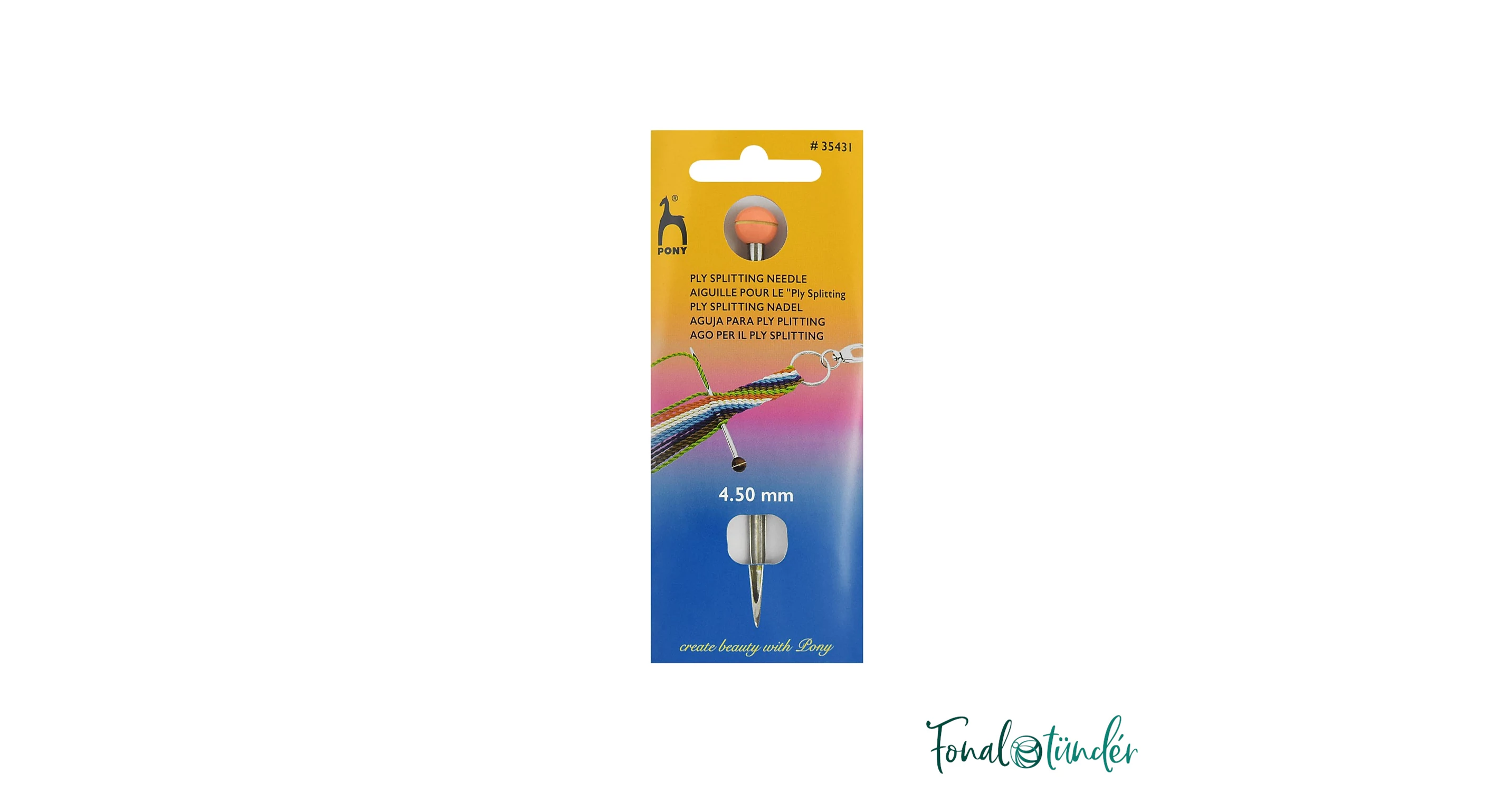 Pony - PLY Splitting tű fonáshoz - Wayuu Mochila táskákhoz - 4.5mm