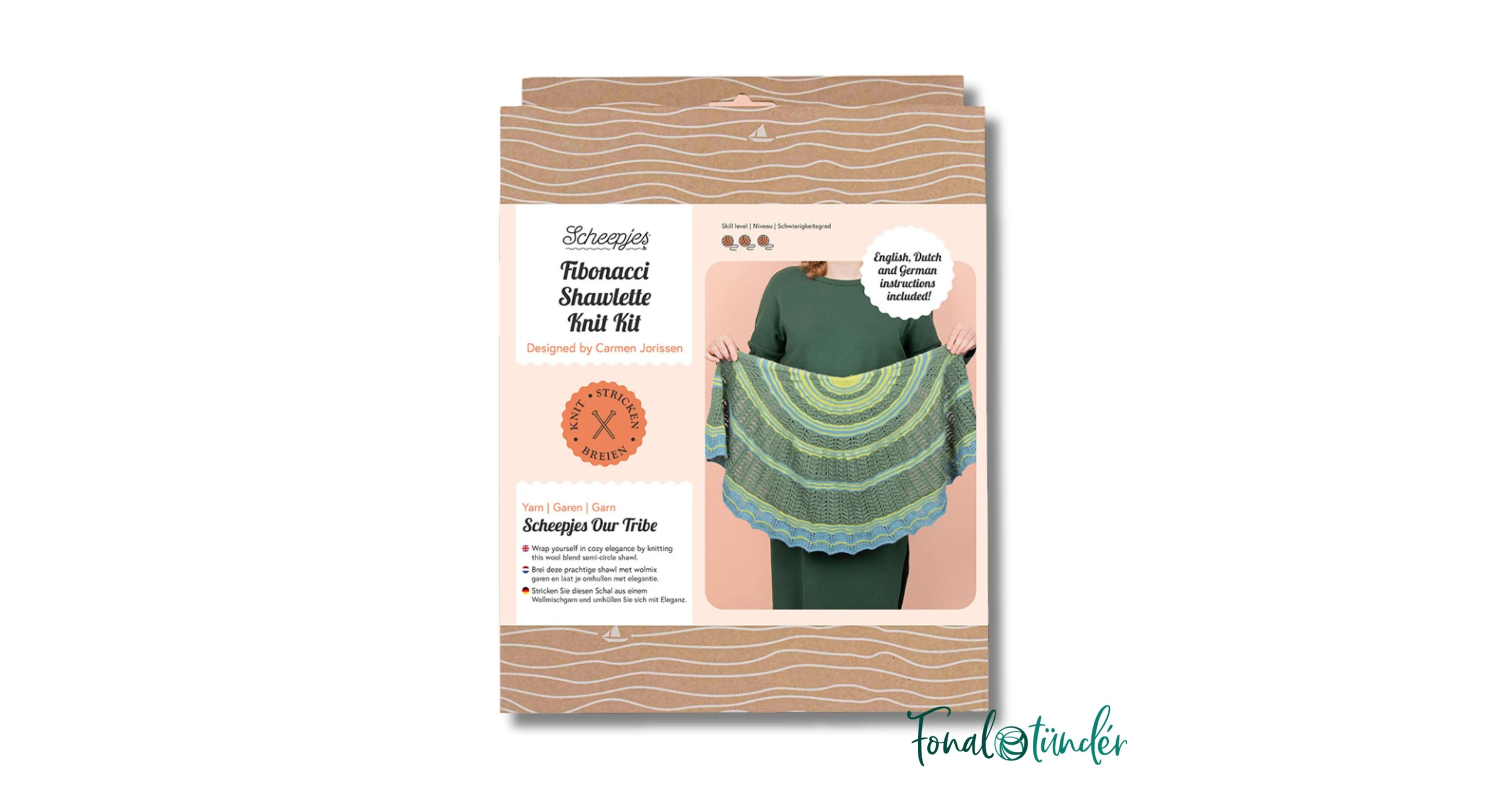 Scheepjes Fibonacci Shawlette knit kit - with scheepjes Our Tribe yarn ...