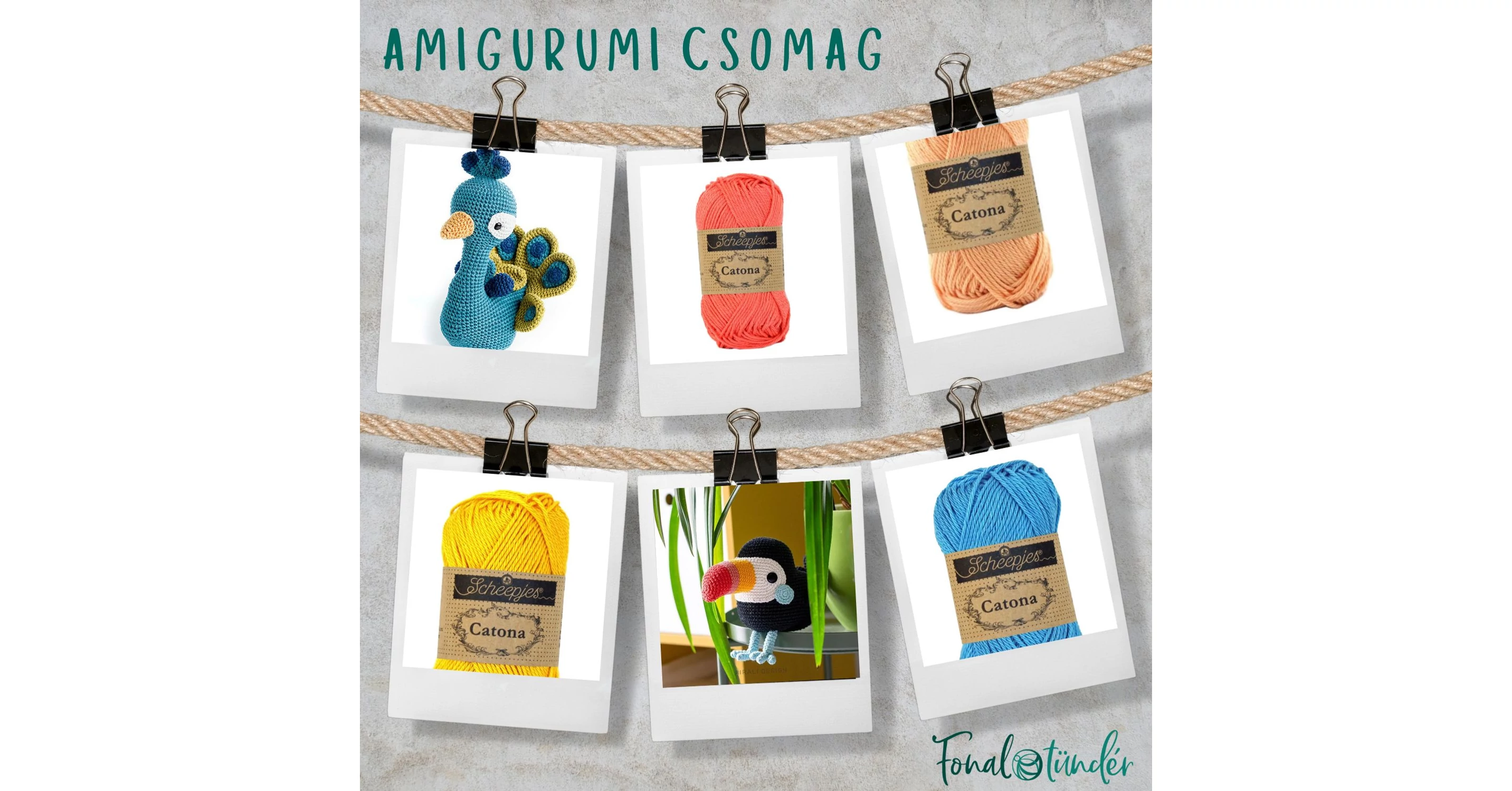 Zoomigurumi amigurumi könyv + fonal + eszköz horgolós ajándék csomag